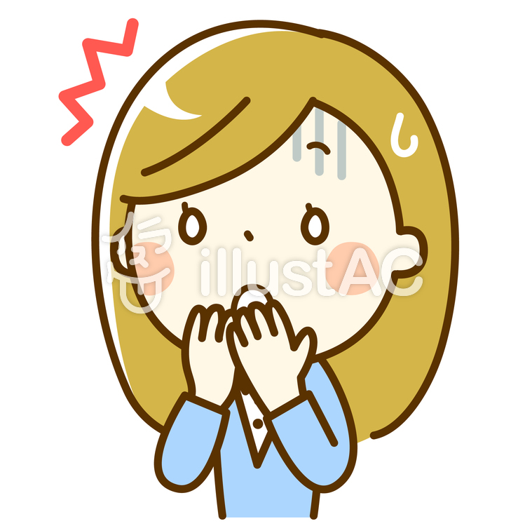 ショックを受ける女性イラスト - No: 1914043／無料イラストなら「イラストAC」