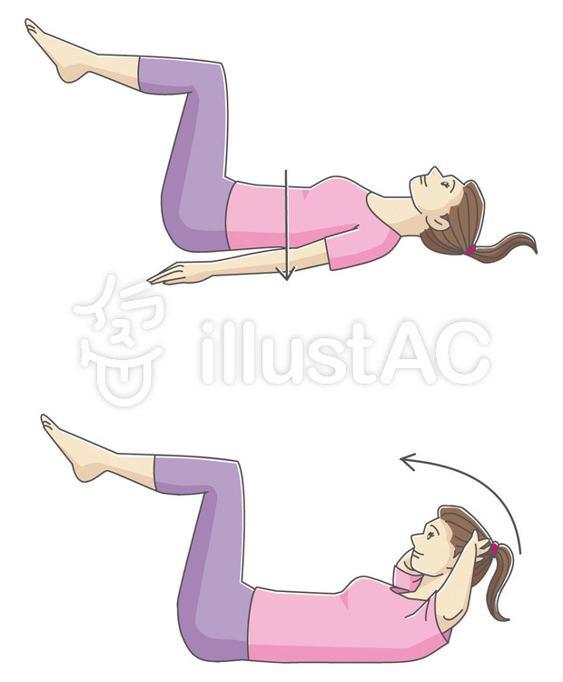 筋トレ_ストレッチ _14イラスト - No: 2025480／無料イラストなら「イラストAC」