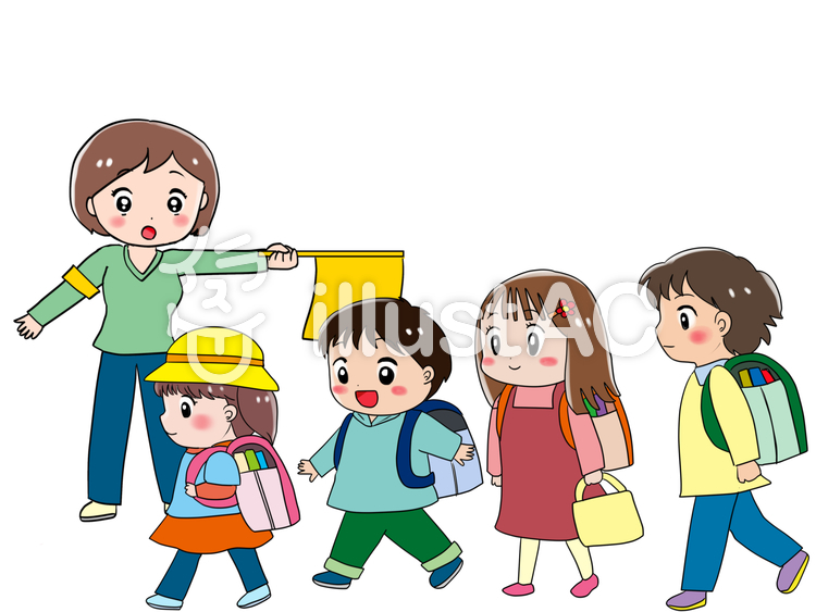 小学生の登校見守りイラスト No 1233895/無料イラストなら「イラストac」
