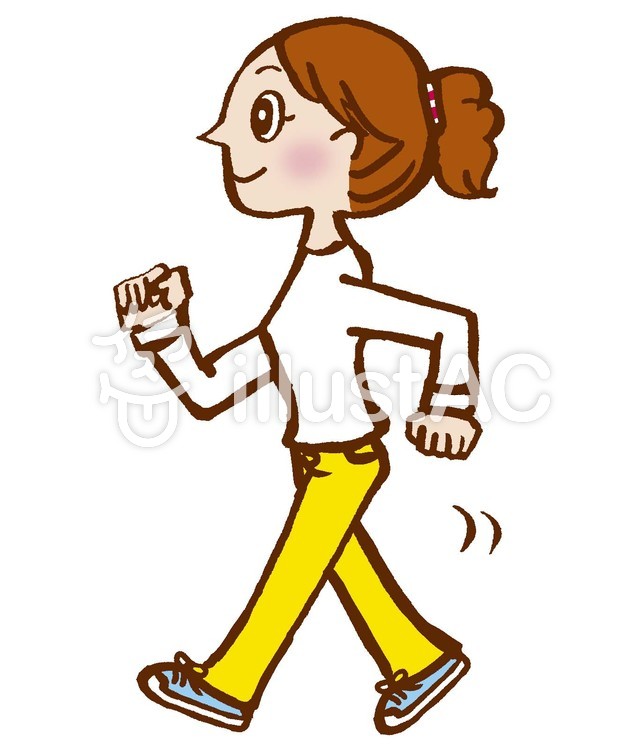 歩く4イラスト - No: 403209／無料イラストなら「イラストAC」