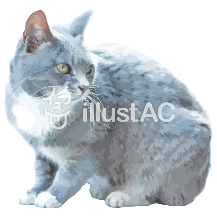 灰色の猫イラスト - No: 349914／無料イラストなら「イラストAC」