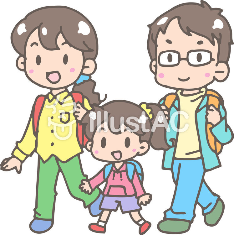 家族でお出掛けイラスト No 713138/無料イラストなら「イラストac」