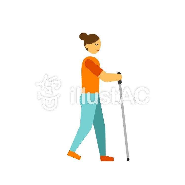 視覚障害者の女性イラスト - No: 852714／無料イラストなら「イラストAC」