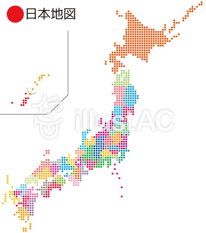 の日本地図_47都道府県_2イラスト - No: 1431265／無料イラストなら「イラストAC」