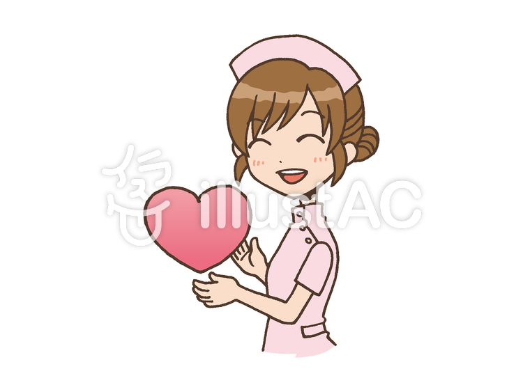 看護師 ハートイラスト No 30280／無料イラストなら「イラストac」