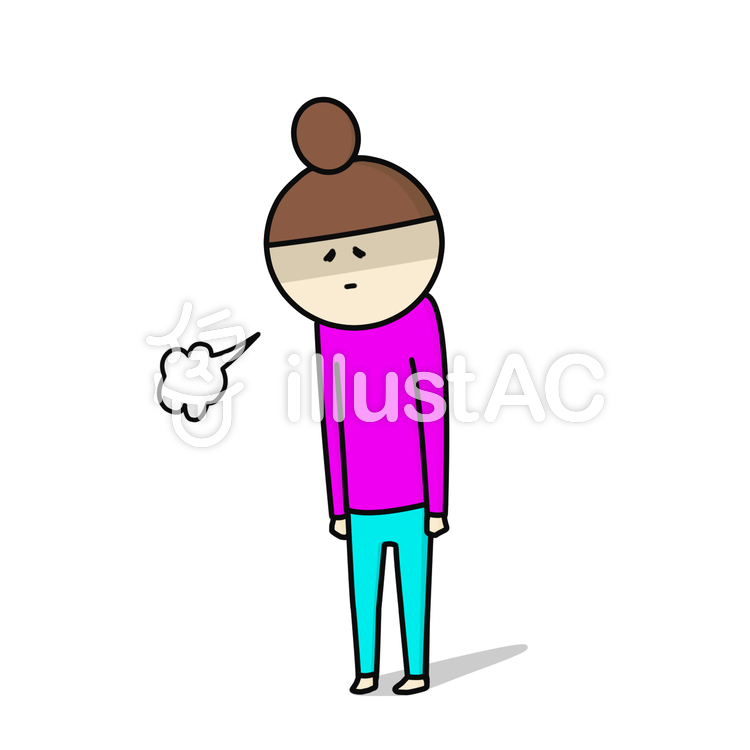 女性 しょんぼり ためいきイラスト - No: 1387264／無料イラストなら「イラストAC」