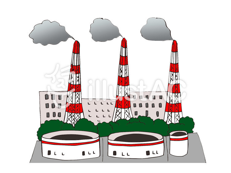 火力発電所イラスト - No: 773812／無料イラストなら「イラストAC」