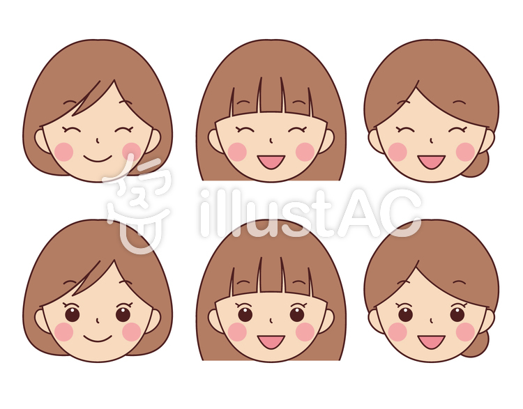 女の子の顔イラスト - No: 1975437／無料イラストなら「イラストAC」
